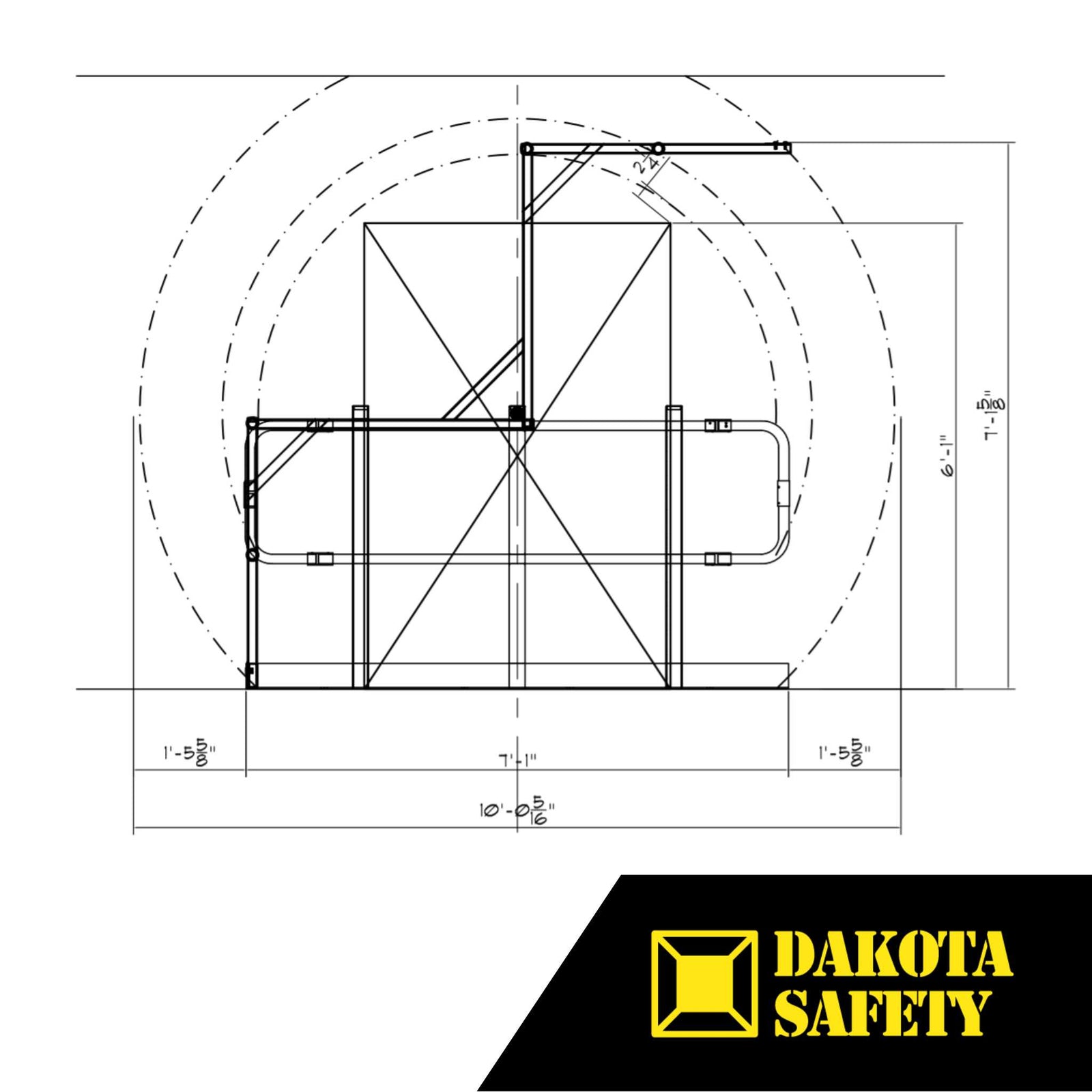 Pivot Mezzanine Safety Gate - OSHA Compliant, Adjustable Fall Protecti ...