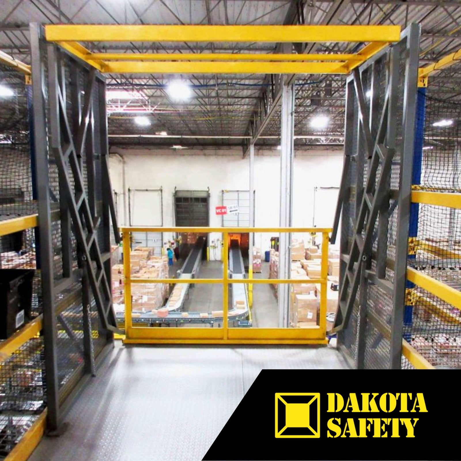 Pallet Drop Zone (DZ) Safety Gate - OSHA Compliant Mezzanine Access So ...